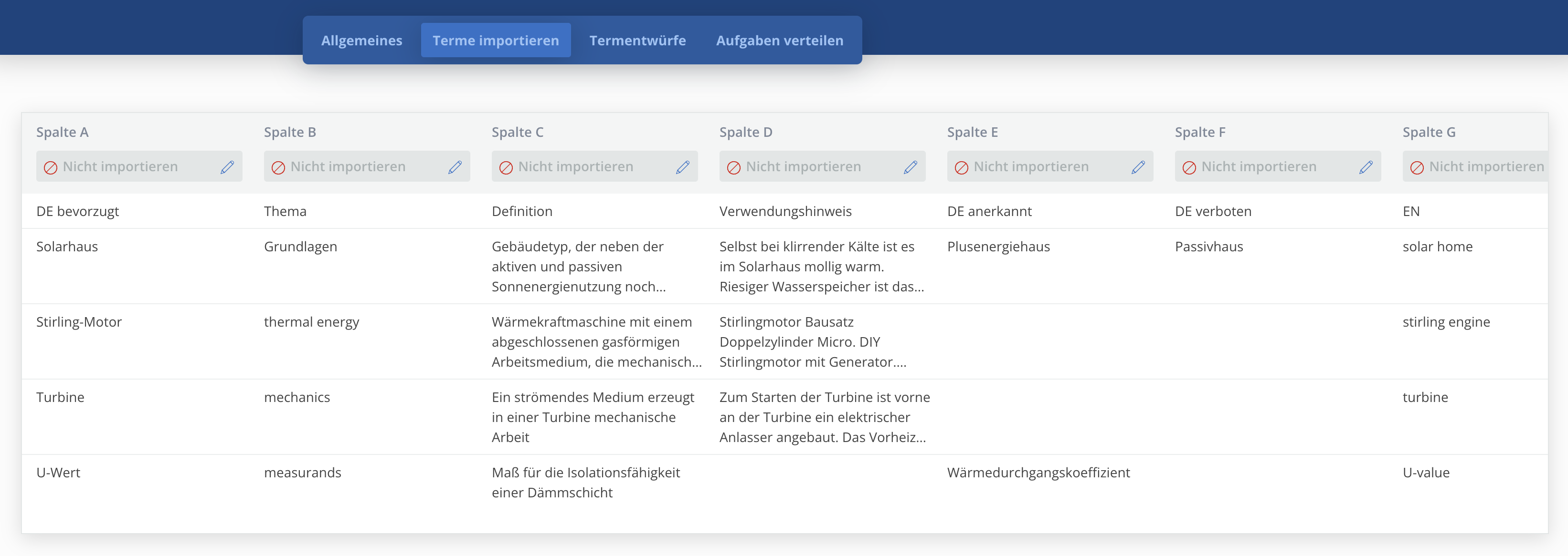 Importing terminology from CSV files – Lexeri Help & Support